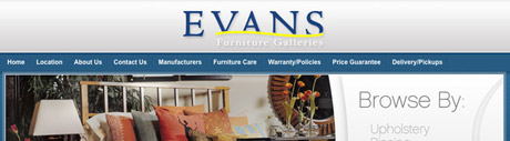 Recently Launched: Evans Furniture Gallery | Chico Web Design